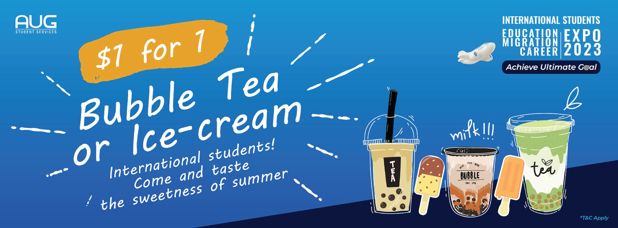 [AUG Perth] $1 for 1 Bubble Tea or Ice-Cream - AUG Student Services