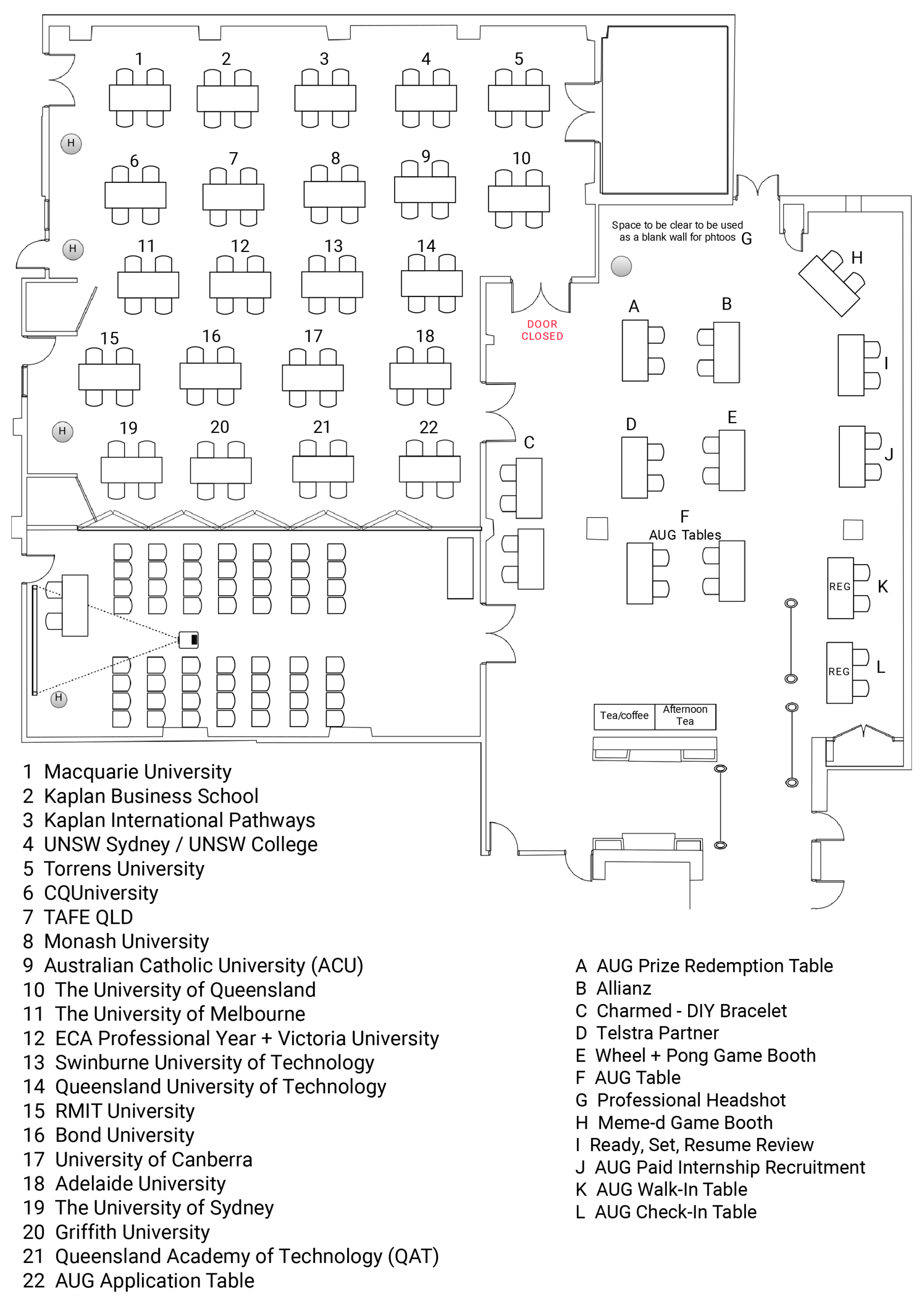 [AUG Brisbane] StudyExpo Floor Map - AUG Student Services